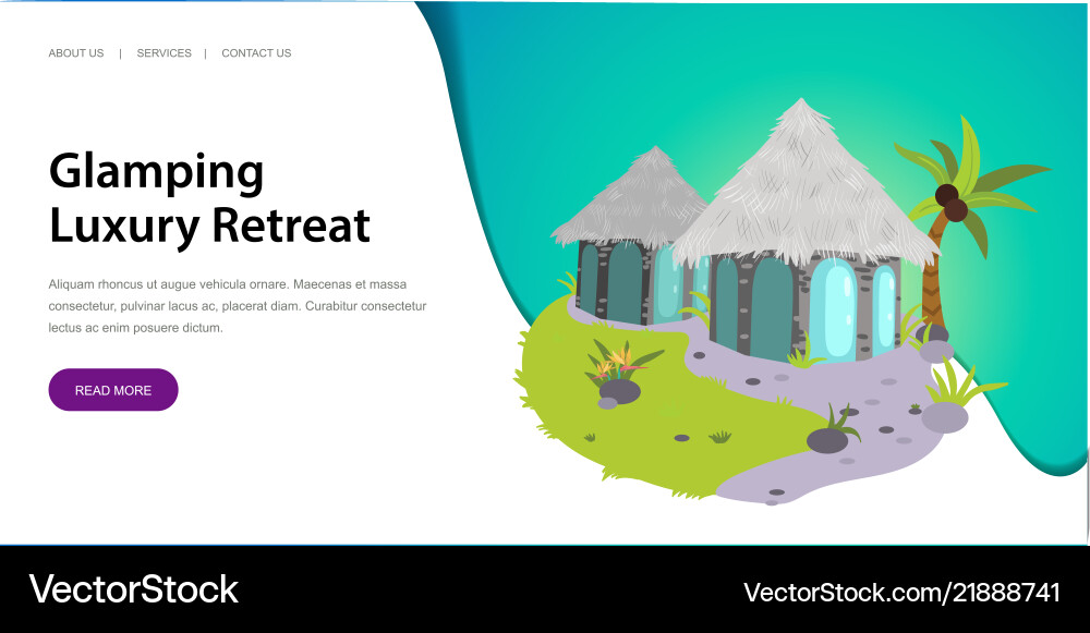 Glamping houses poster Royalty Free Vector Image
