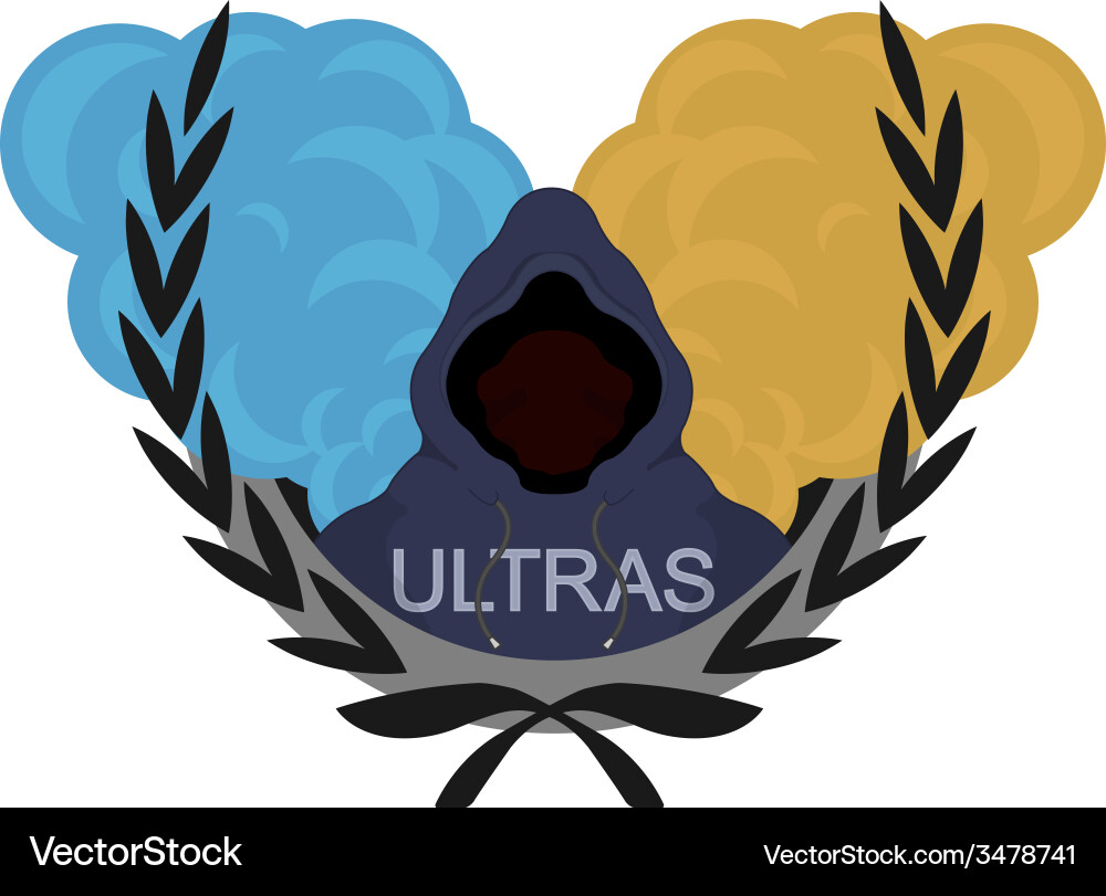 Ultras logoblue yellow Royalty Free Vector Image