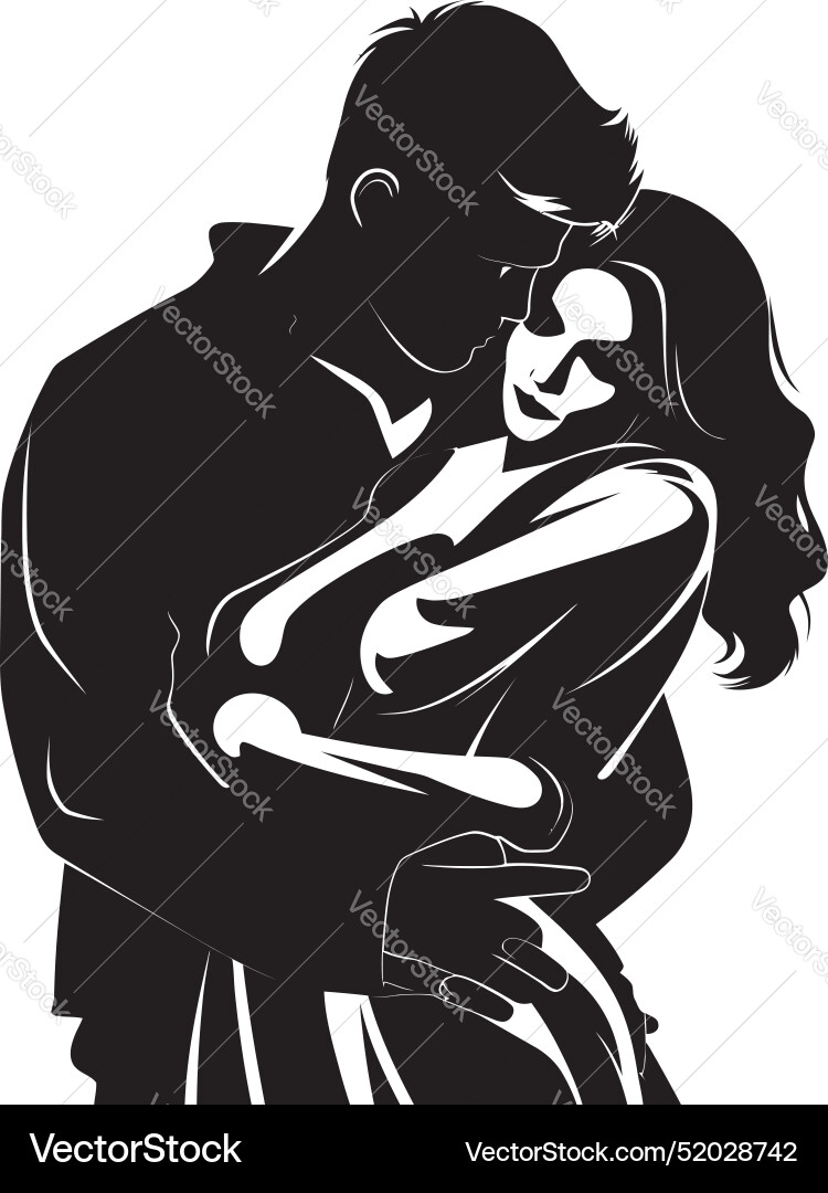 Devoted support black logo design of man holding Vector Image