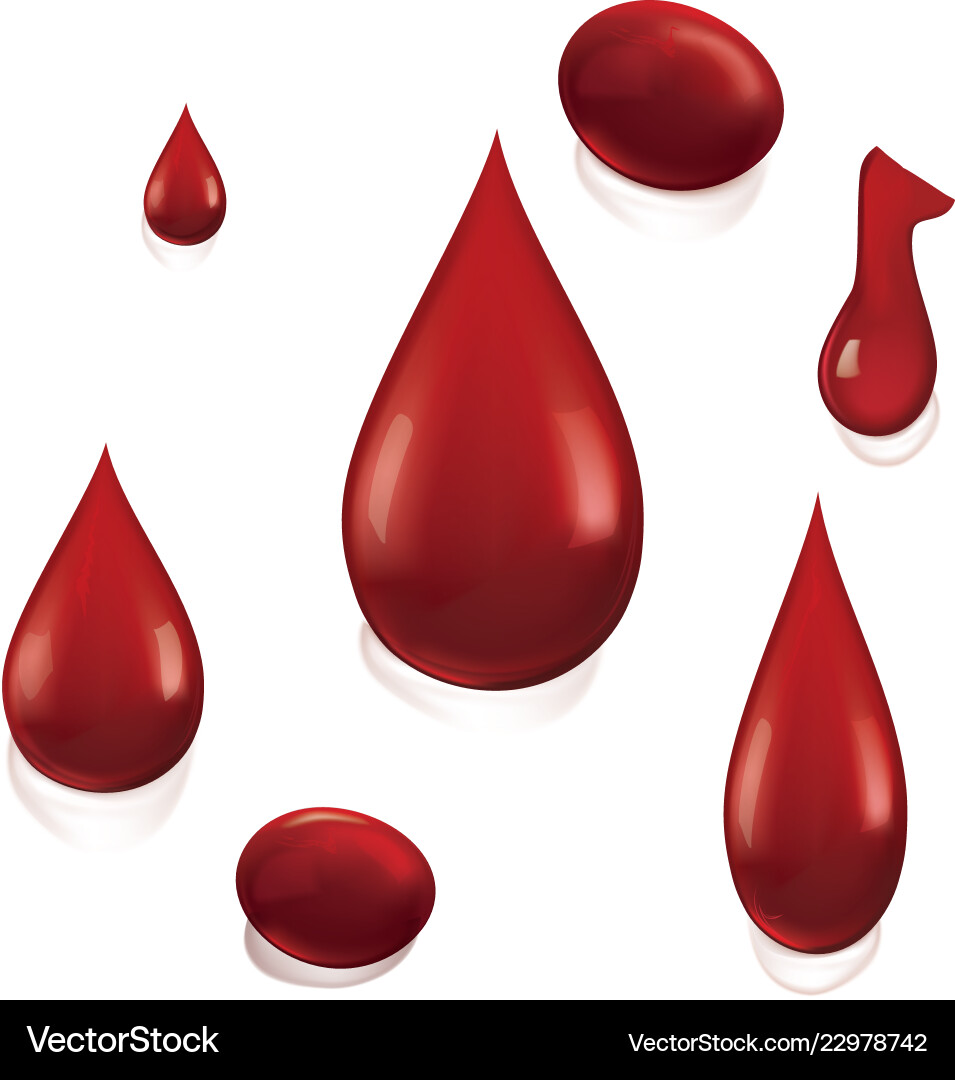 Drops of blood Royalty Free Vector Image - VectorStock