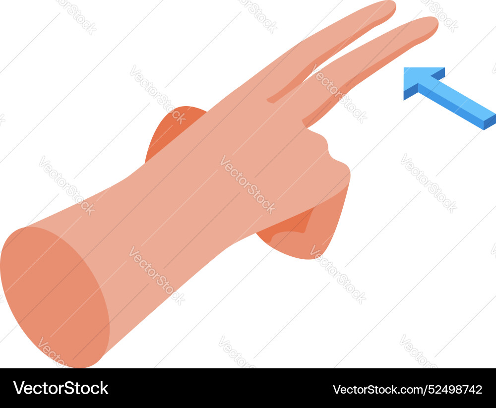 Hand gesture double tap showing up arrow symbol Vector Image
