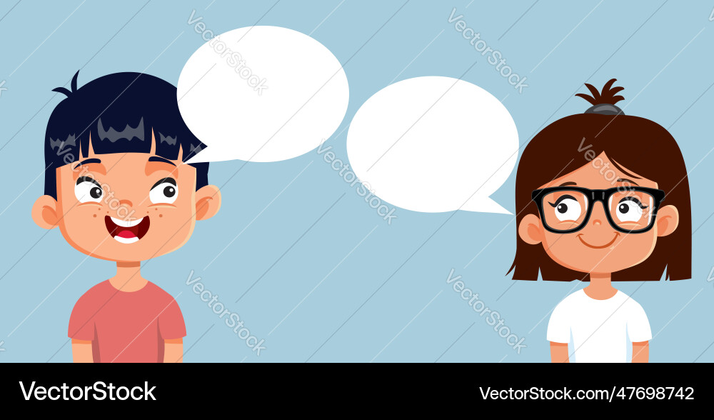 Happy kids having a conversation cartoon Vector Image