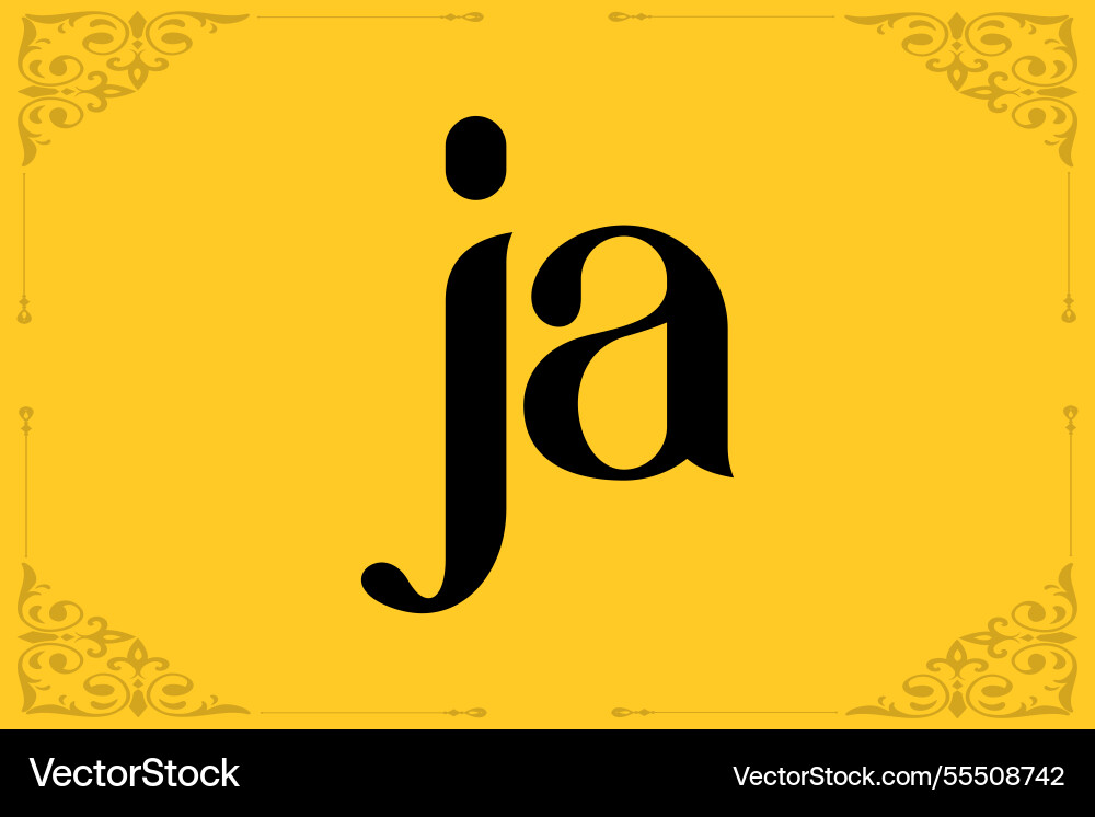 Ja abstract luxury logo Royalty Free Vector Image