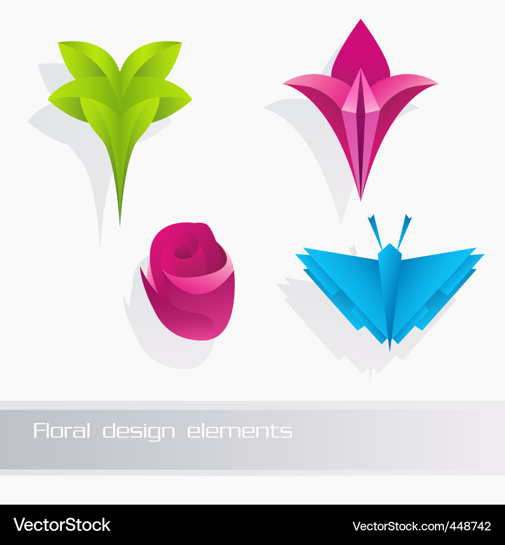 Nature floral design elements Royalty Free Vector Image