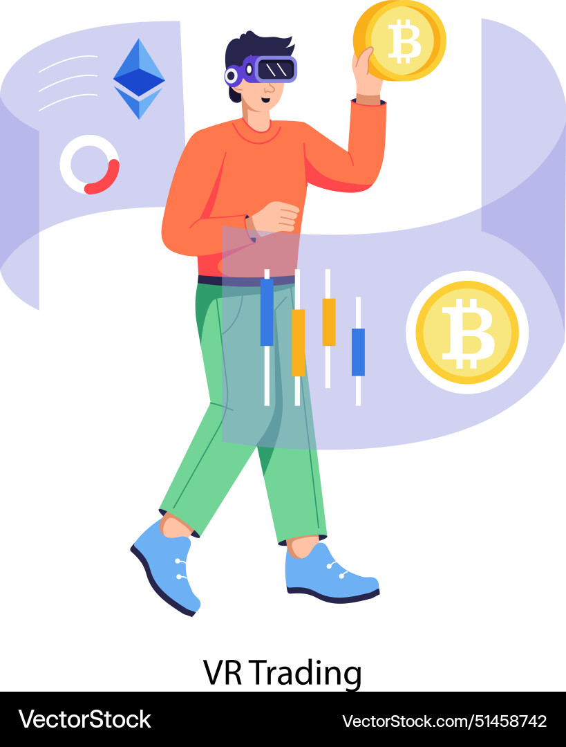 Vr trading Royalty Free Vector Image - VectorStock