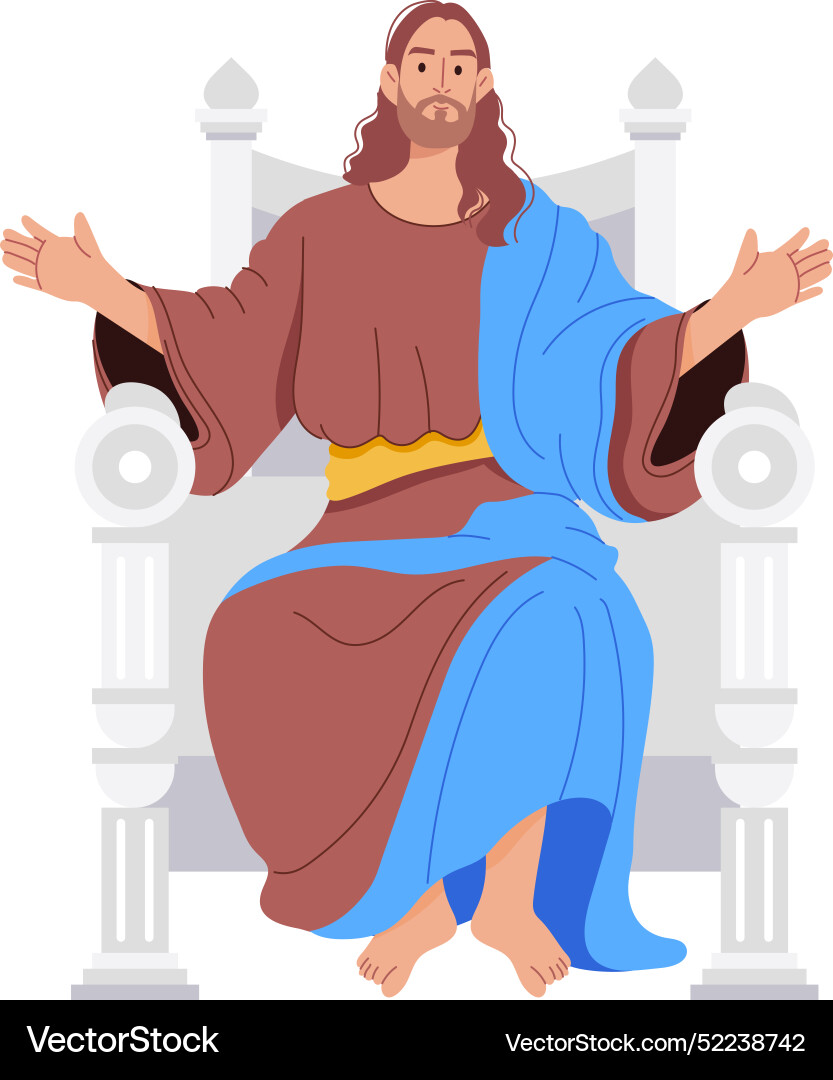 Webflat style character of jesus savi Royalty Free Vector
