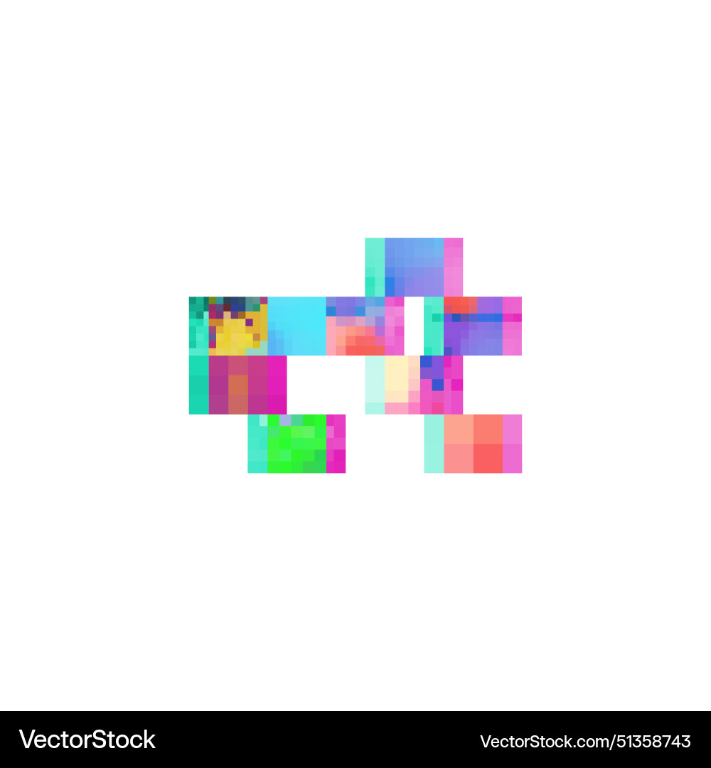 A glitch effect with distorted shapes in Vector Image