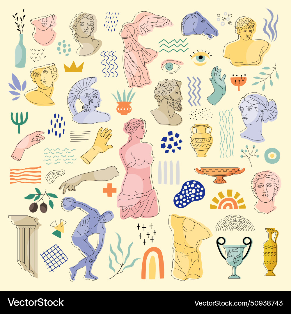 Athens greek statue mythology sculpture Royalty Free Vector