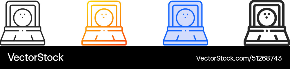 Bowling iconthin linear gradient blue stroke Vector Image