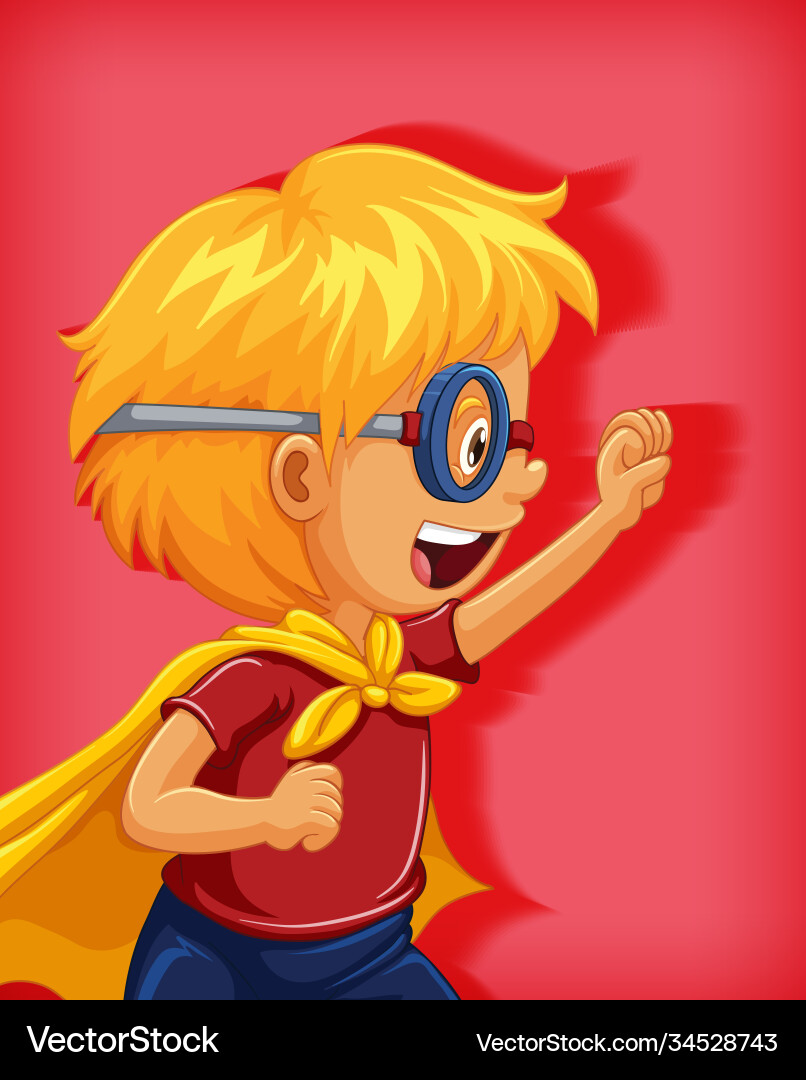 Boy wearing superhero with stranglehold position Vector Image