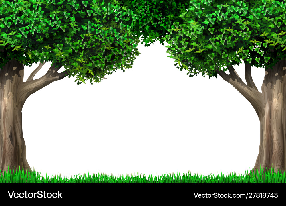 Decorative frame vignette trees Royalty Free Vector Image