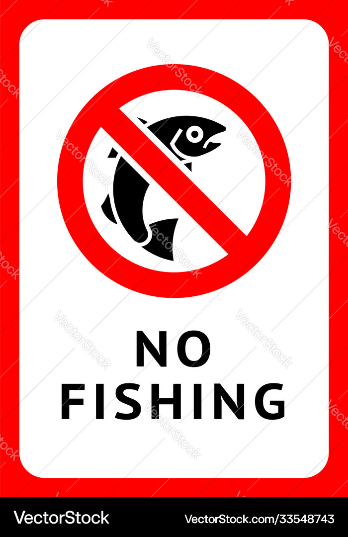 Label no fishing Royalty Free Vector Image - VectorStock