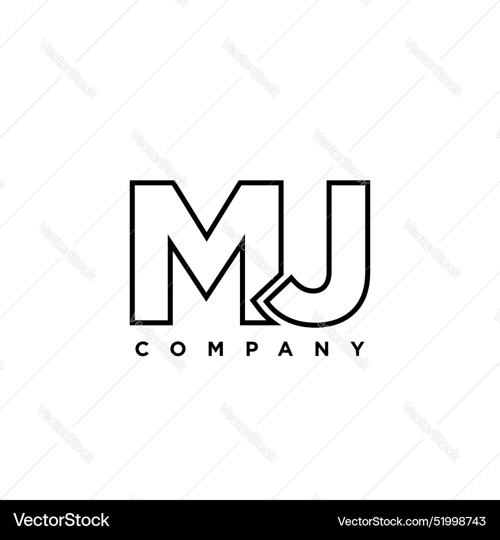 Letter m and j mj logo design template minimal Vector Image