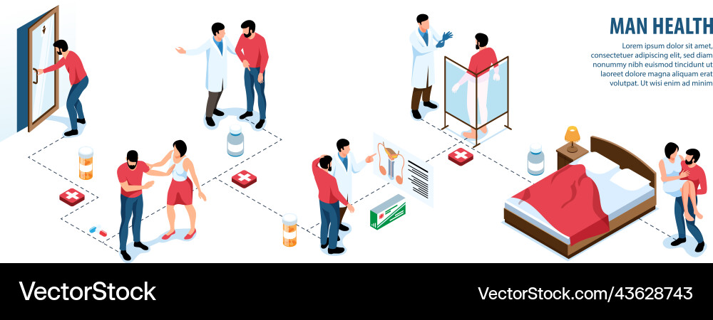 Man health infographics Royalty Free Vector Image