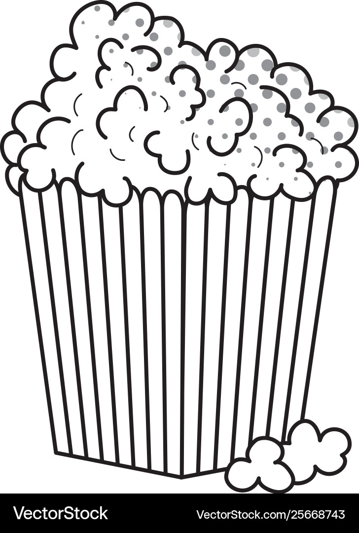 Pop corn icon black and white Royalty Free Vector Image