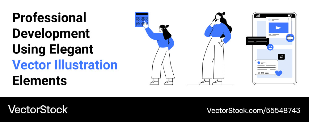 Professional growth through interactive learning Vector Image