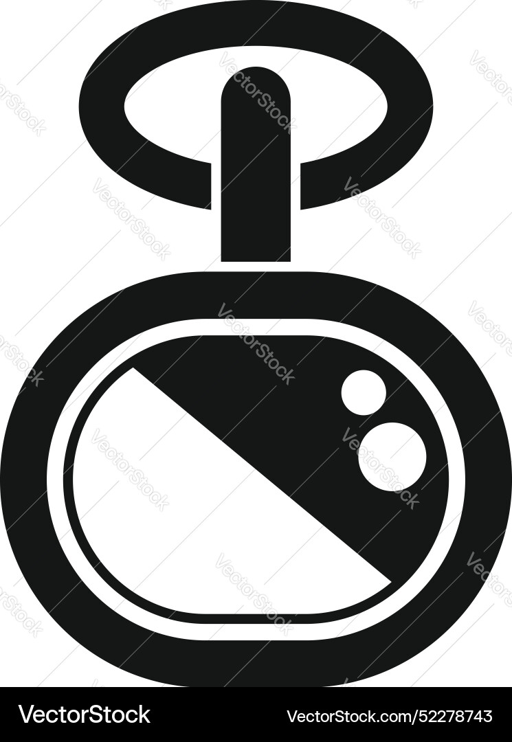 Round pocket watch showing half past time icon Vector Image
