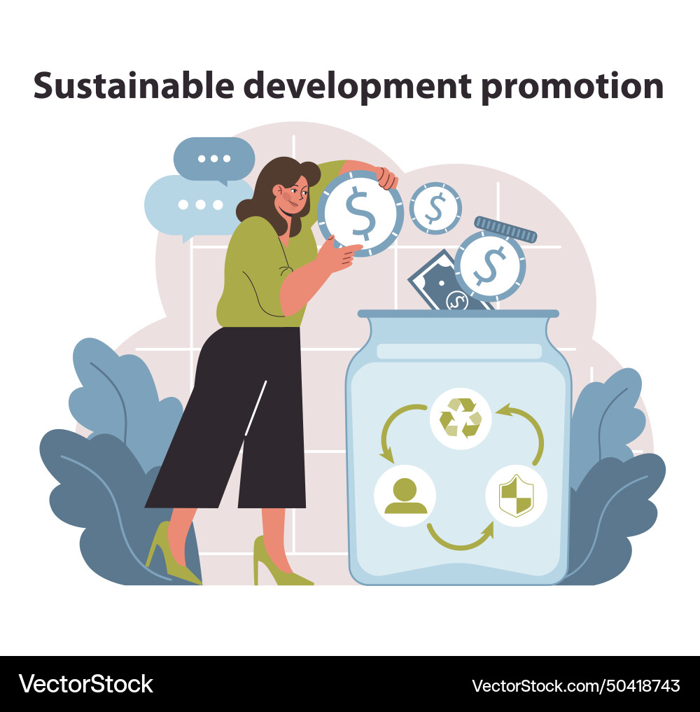 Sustainable economy visual a professional Vector Image