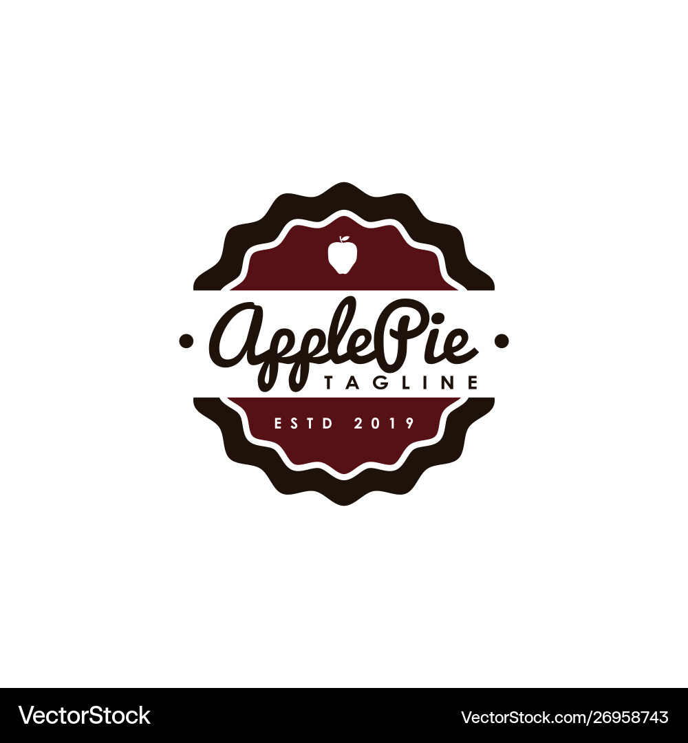 Vintage hipster retro apple pie logo Royalty Free Vector