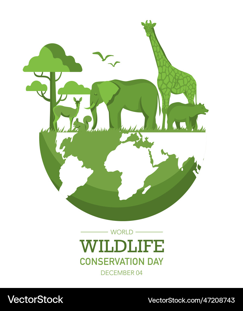 World wildlife conservation day Royalty Free Vector Image