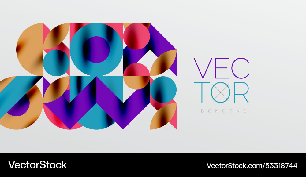 Colorful simple dynamic geometric forms circles Vector Image