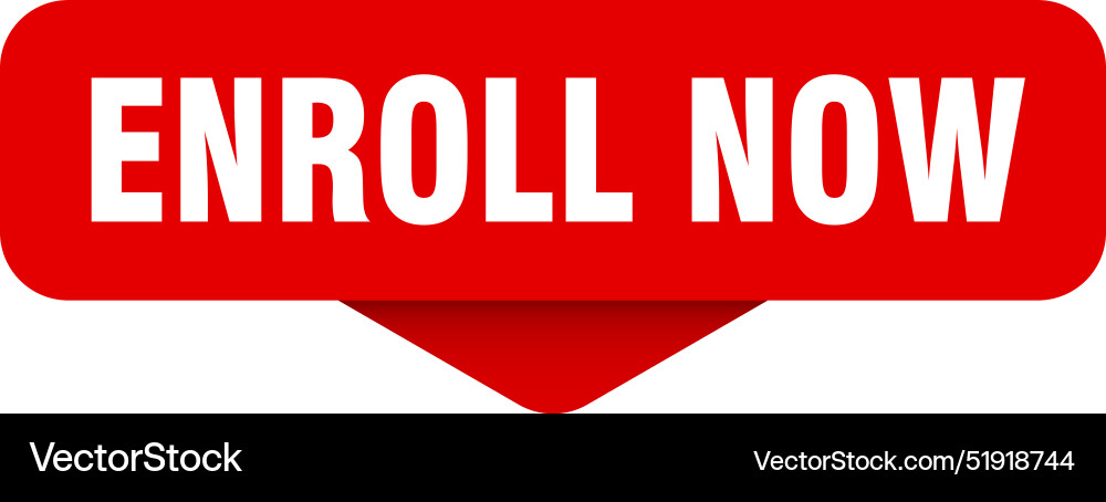 Enroll now sticker sign on transparent Royalty Free Vector