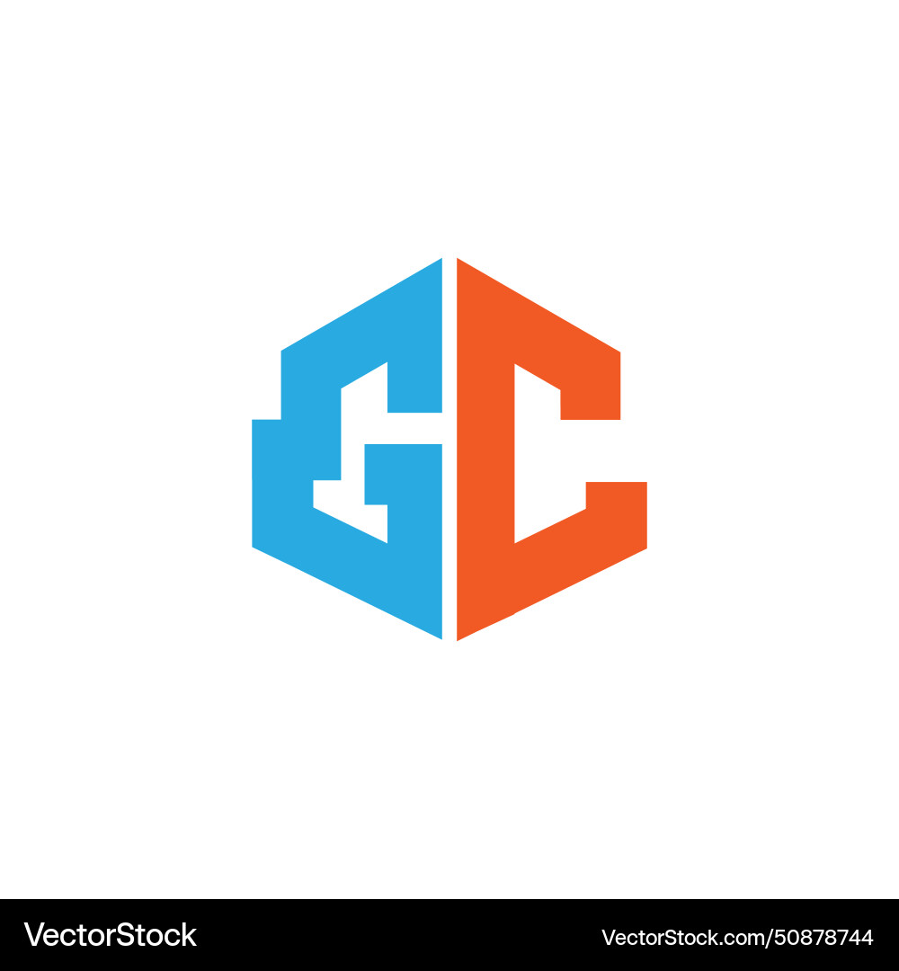 Gc letter initial logo design template Royalty Free Vector
