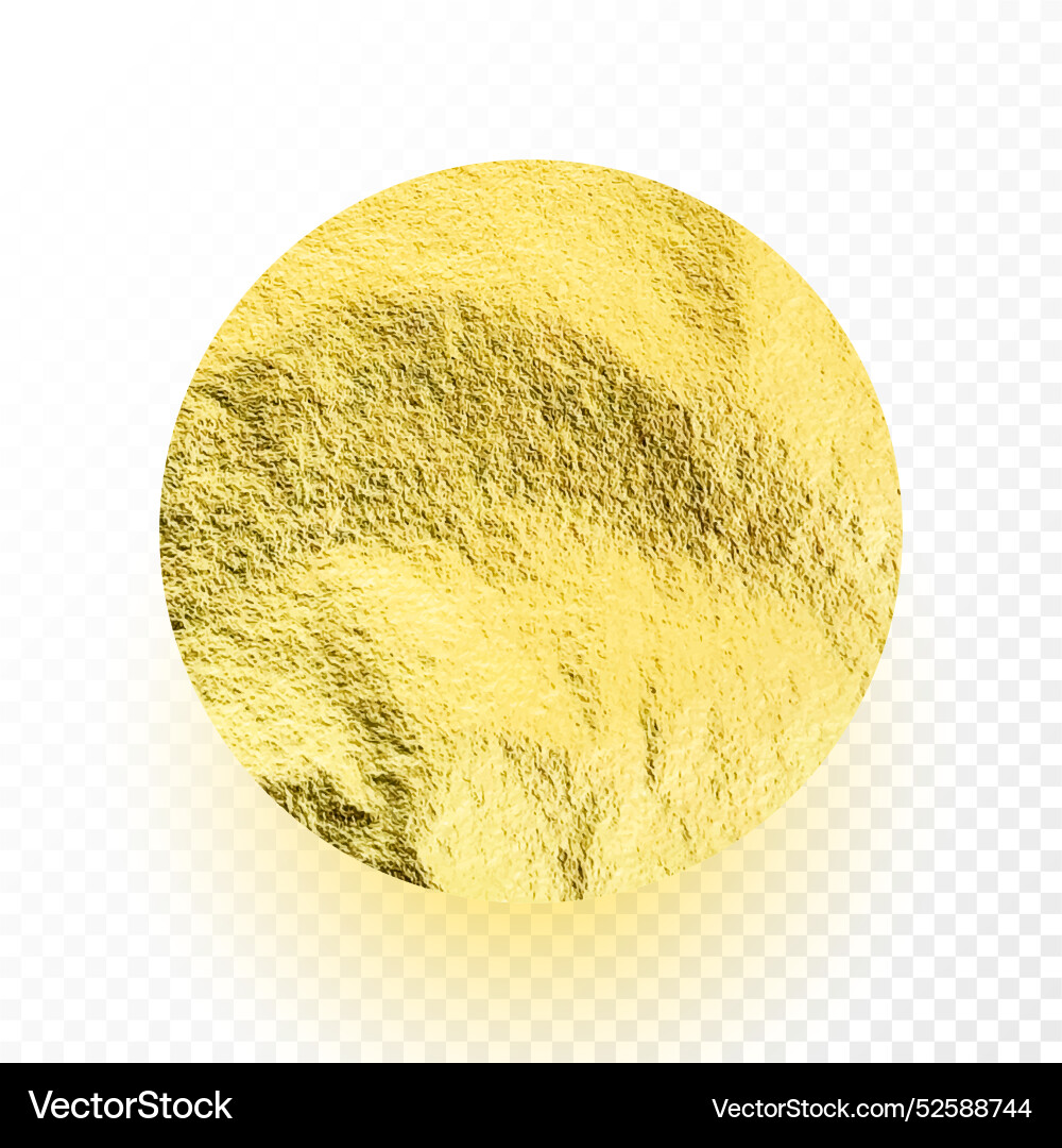 Gold foil shiny handmade circle golden Royalty Free Vector