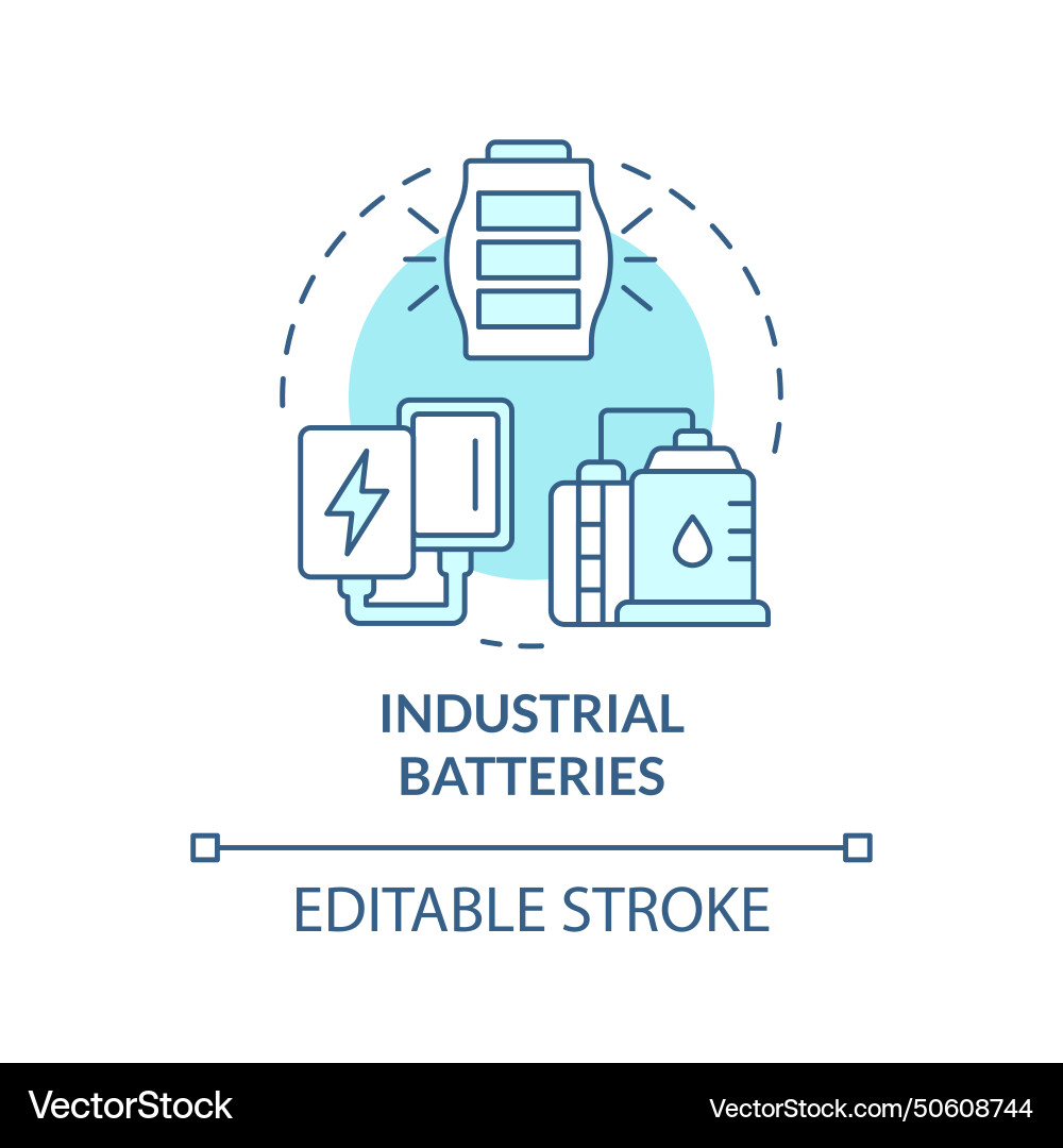 Industrial batteries soft blue concept icon Vector Image