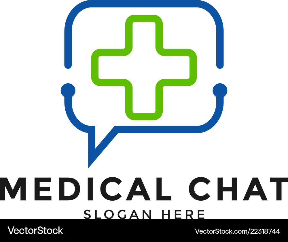 Medical chat app logo icon design template Vector Image