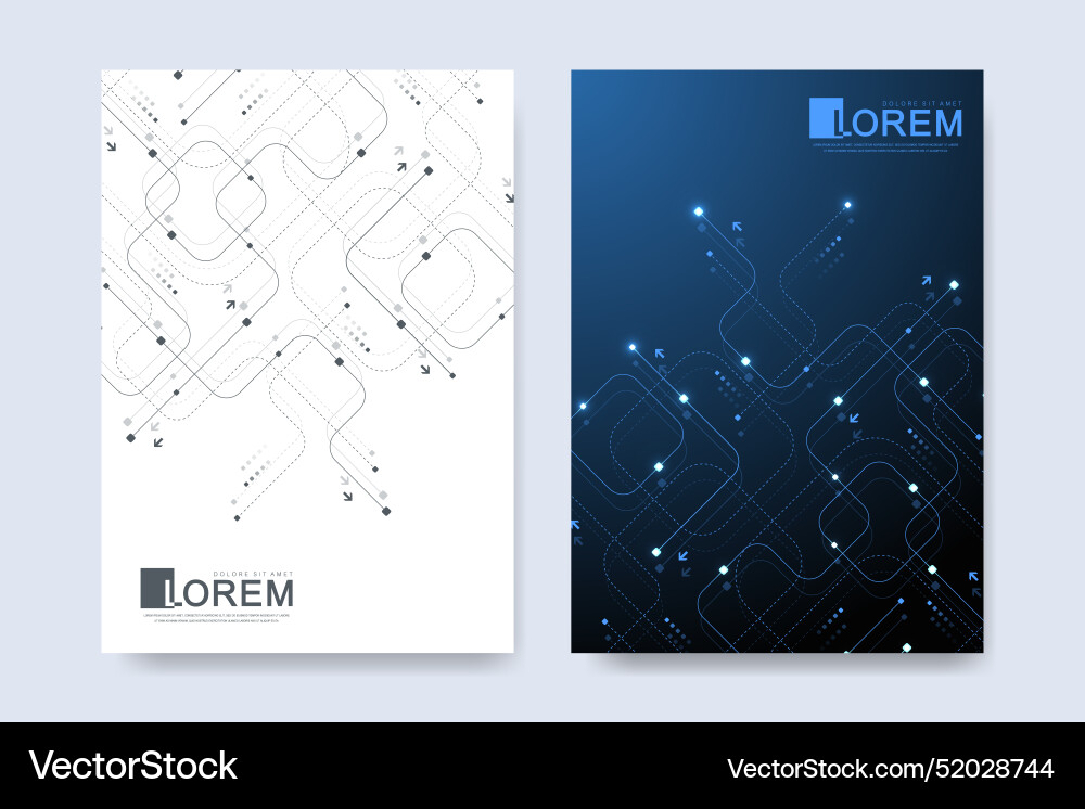 Modern technology cover template design Royalty Free Vector