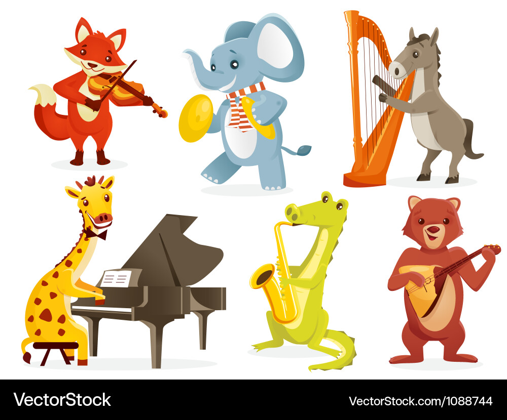 Musical animals Royalty Free Vector Image - VectorStock