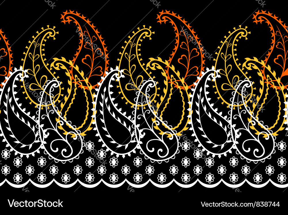 Paisley border Royalty Free Vector Image - VectorStock