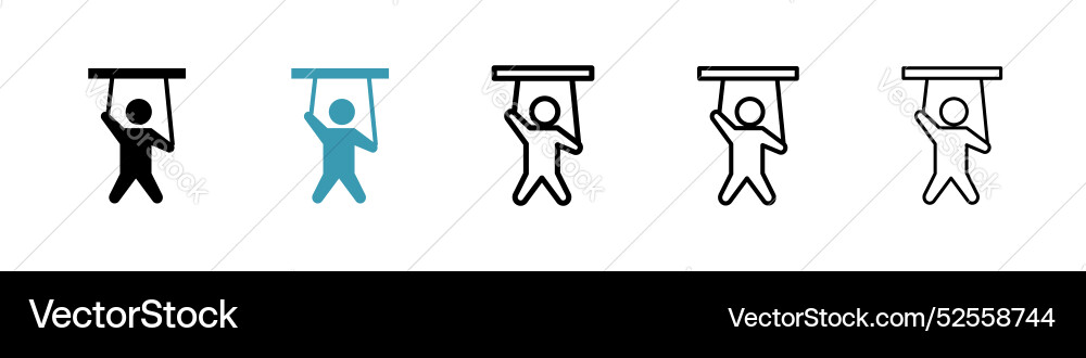 Puppet icon set on white background Royalty Free Vector