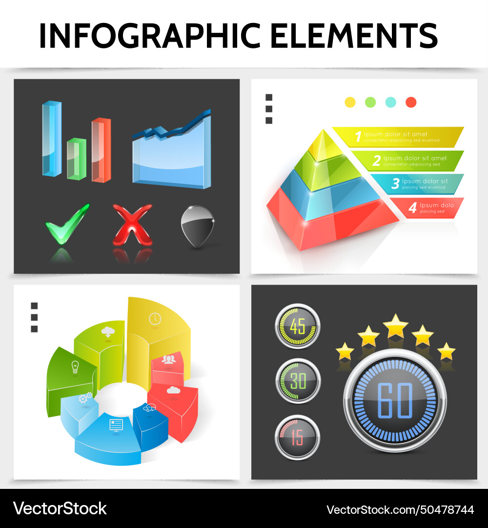 Realistic infographic square concept Royalty Free Vector