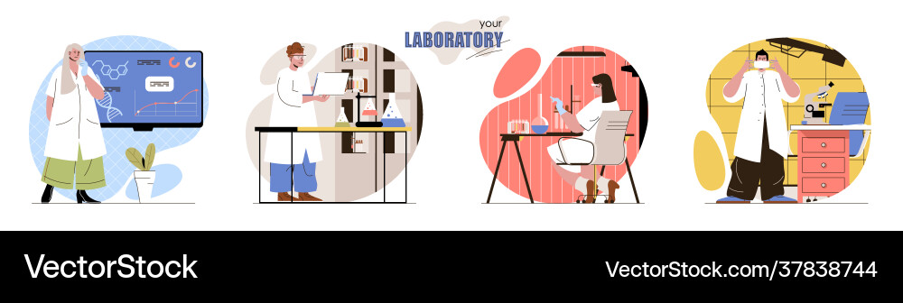 Your laboratory concept scenes set scientists do Vector Image
