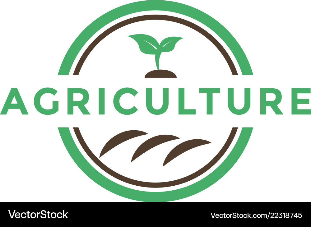 Agriculture sprout logo icon design template Vector Image