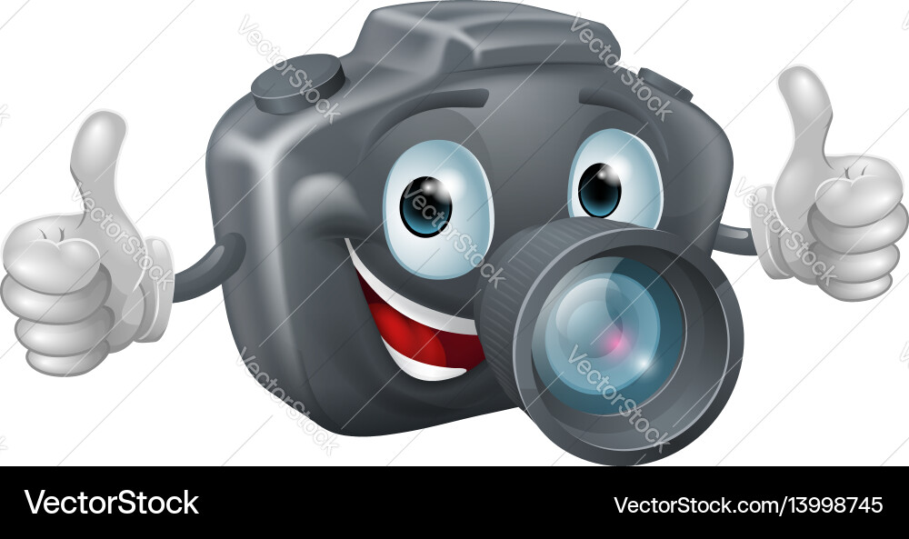 Cartoon camera mascot Royalty Free Vector Image