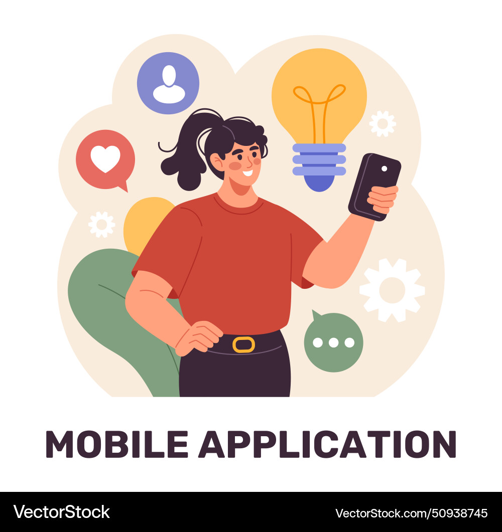 Corporate work mobile application phone business Vector Image