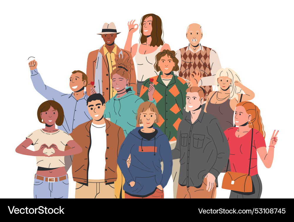 Diverse multicultural and multiracial people group