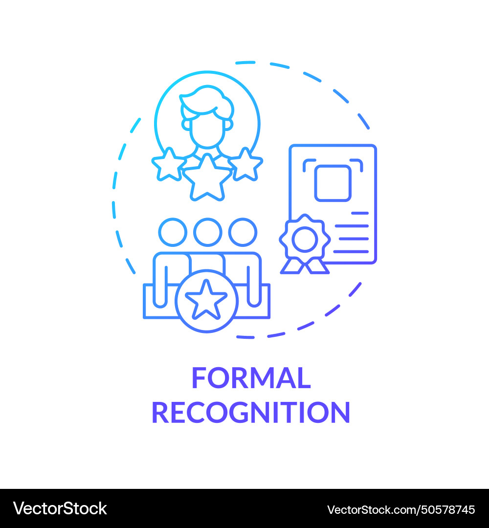 Formal recognition blue gradient concept icon Vector Image Formal recognition blue gradient concept icon Vector Image