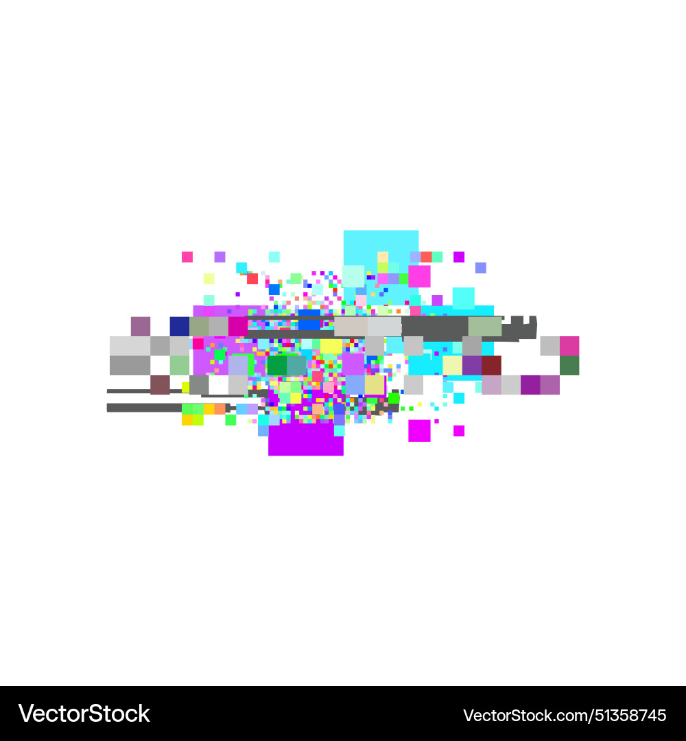 Glitch effect screen error Royalty Free Vector Image