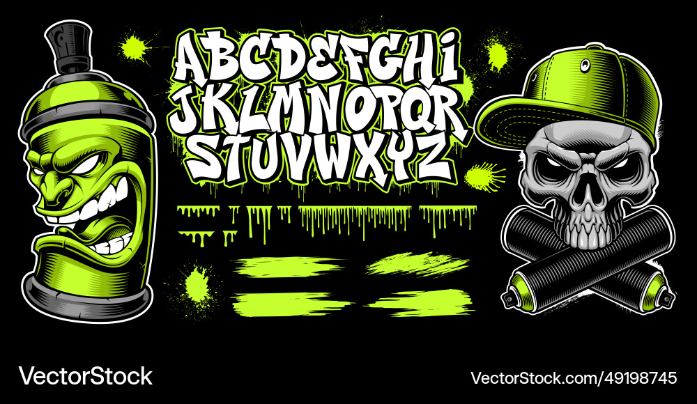 Graffiti themed clip art Royalty Free Vector Image