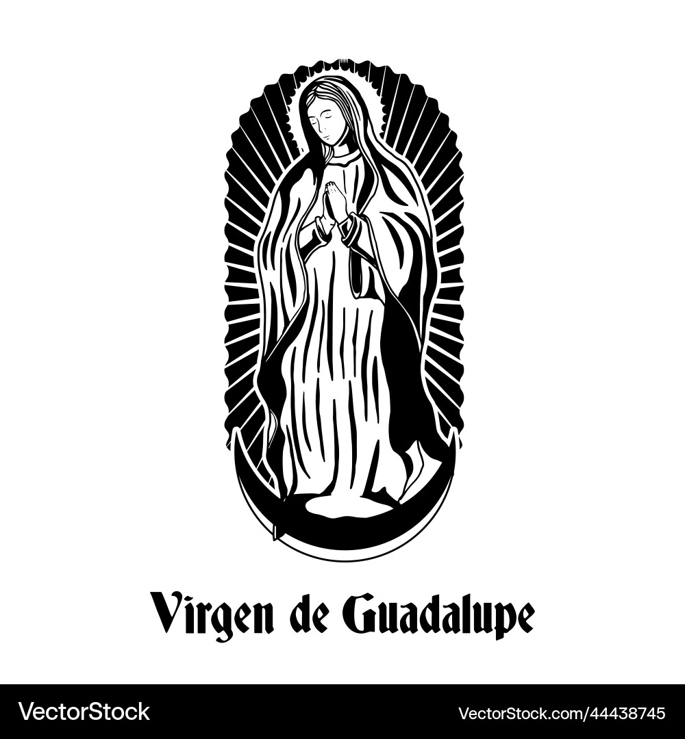 Hand drawn virgen de guadalupe Royalty Free Vector Image