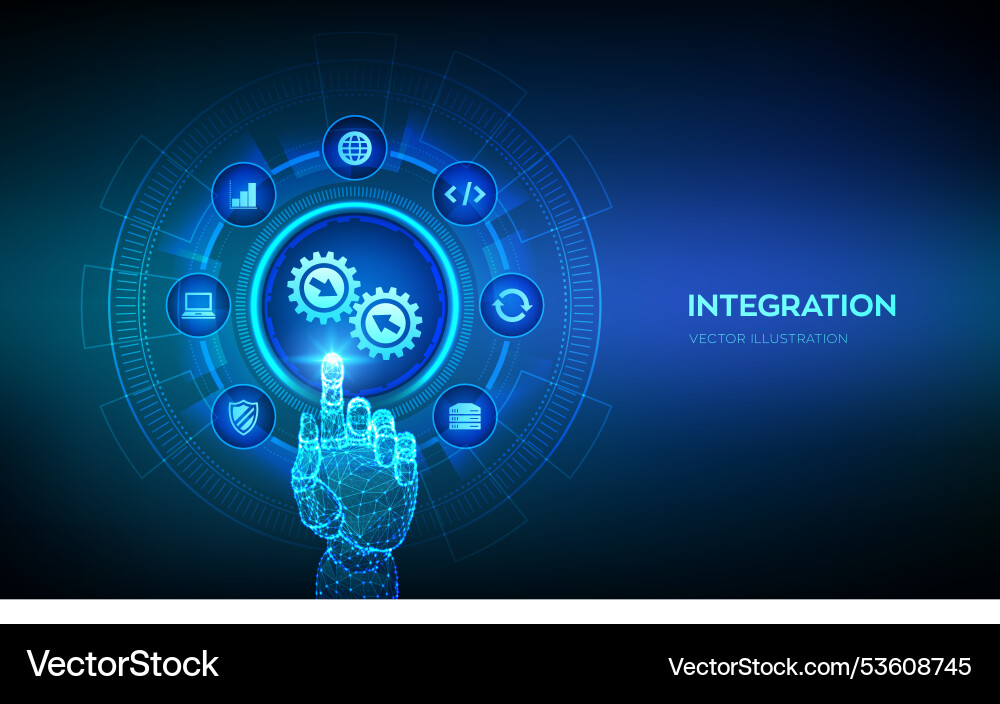 Integration data system system integration Vector Image Integration data system system integration Vector Image