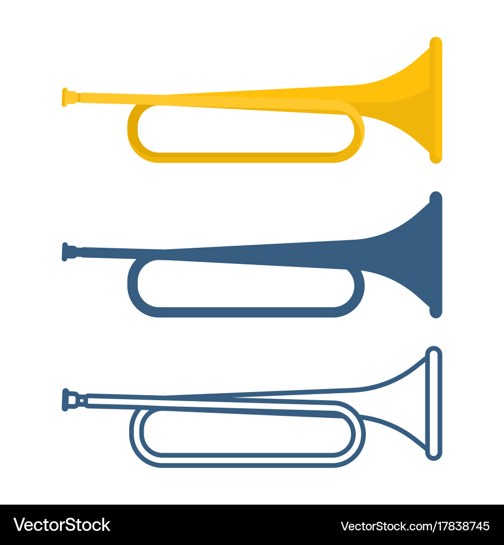 Musical Bugle Set Royalty Free Vector Image - VectorStock