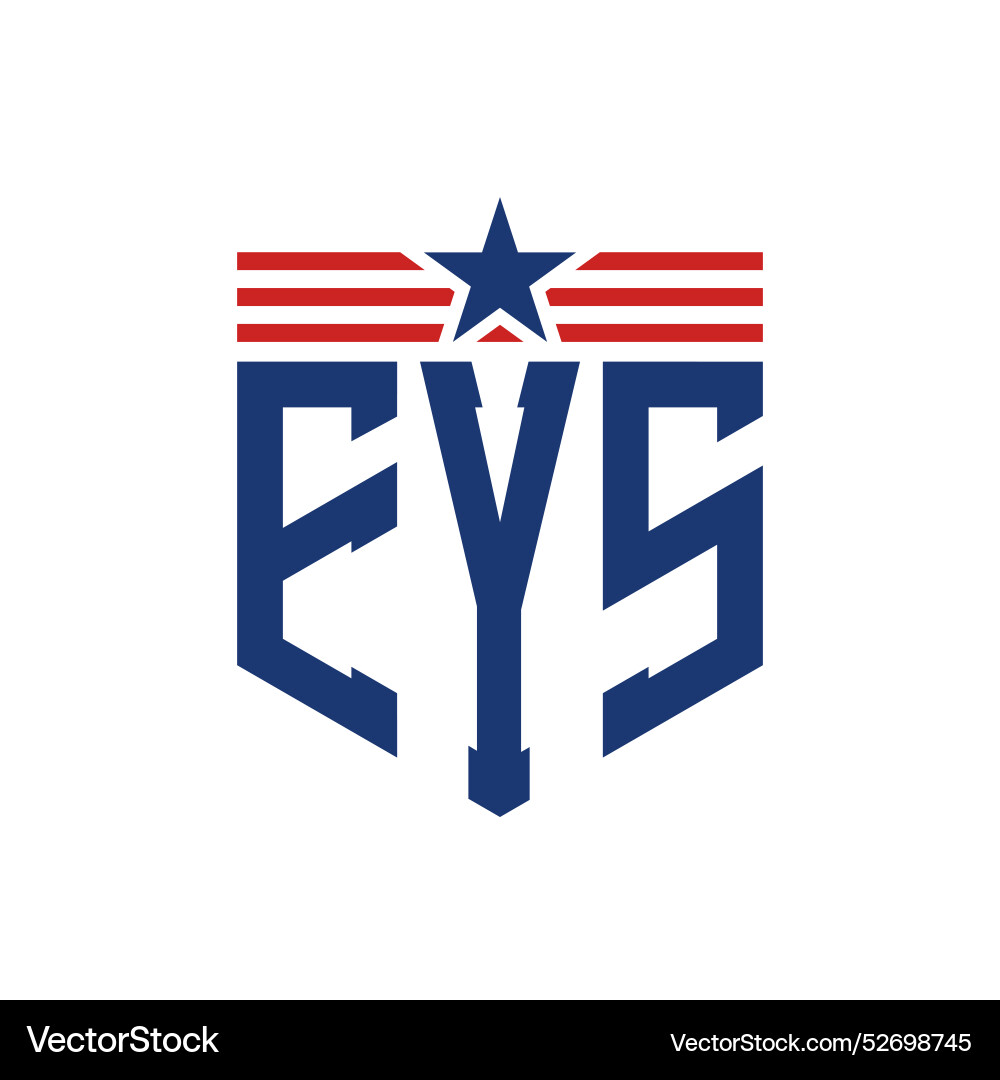 Patriotic eys logo with star and american flag Vector Image