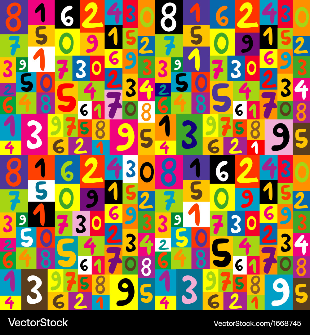 Seamless pattern for kids with numbers Royalty Free Vector