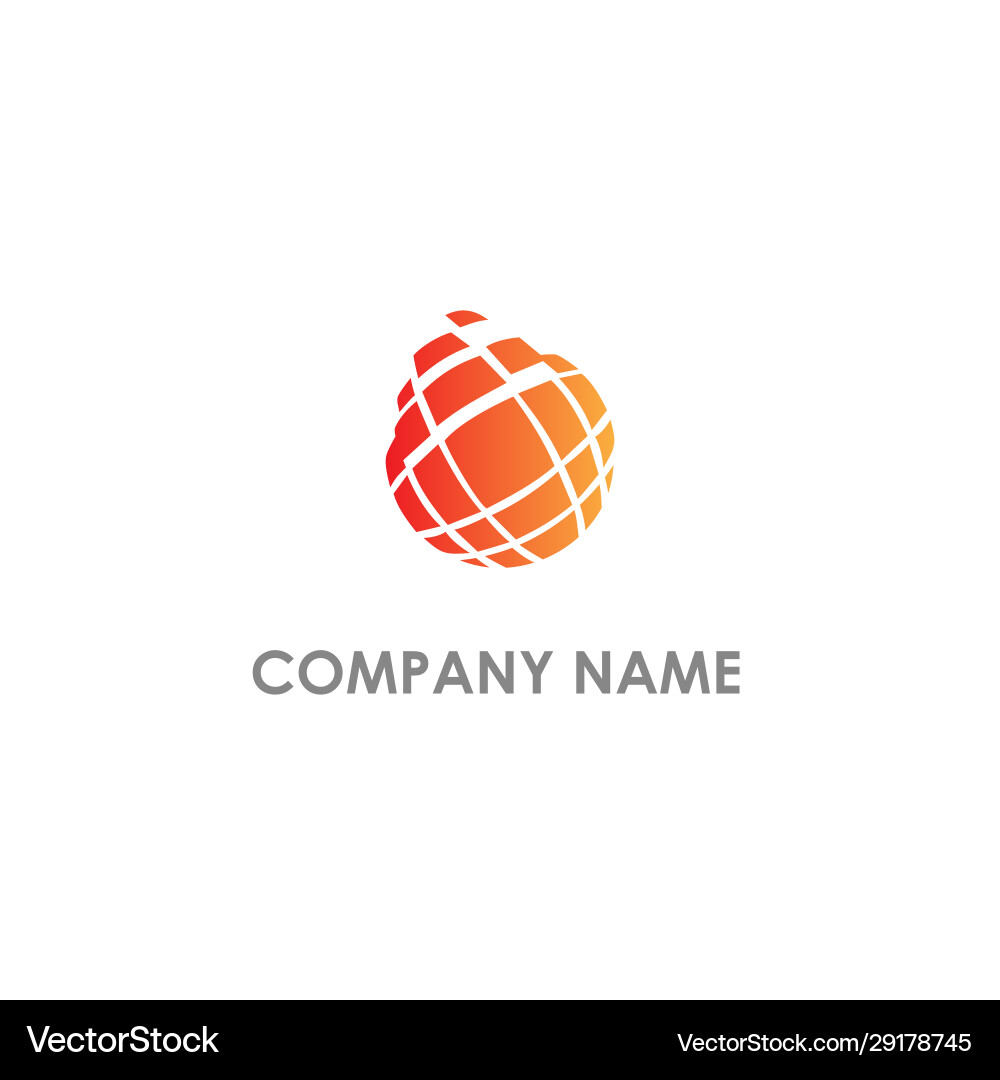 Sphere globe digital technology logo Royalty Free Vector