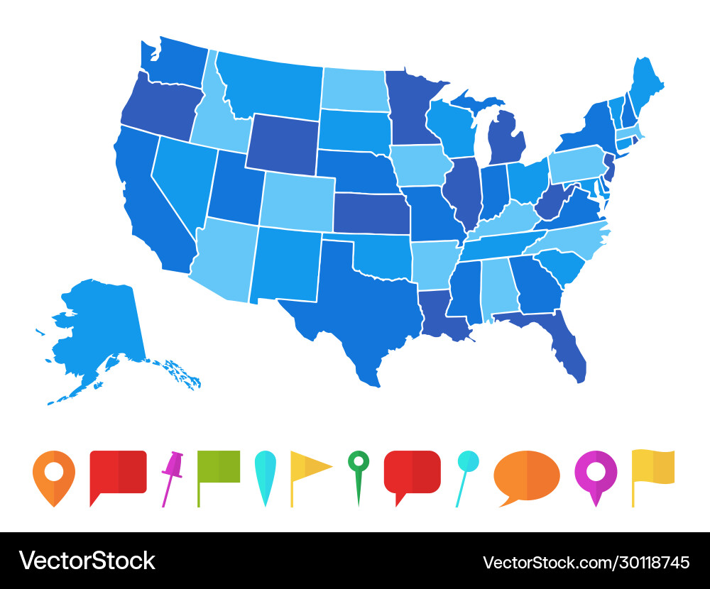 USA Map - State Infographic Royalty Free Vector Image